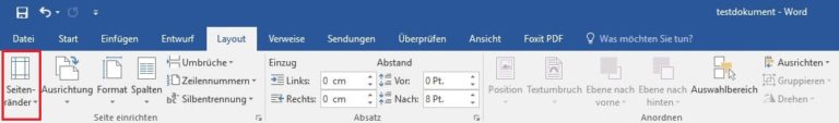 In Word das Seitenlayout verwenden - Beco-Sprachen